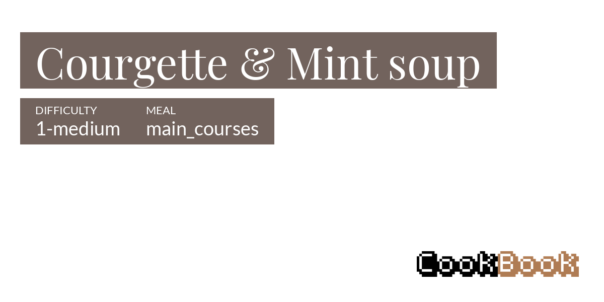 Courgette & Mint soup | CompSoc Cookbook